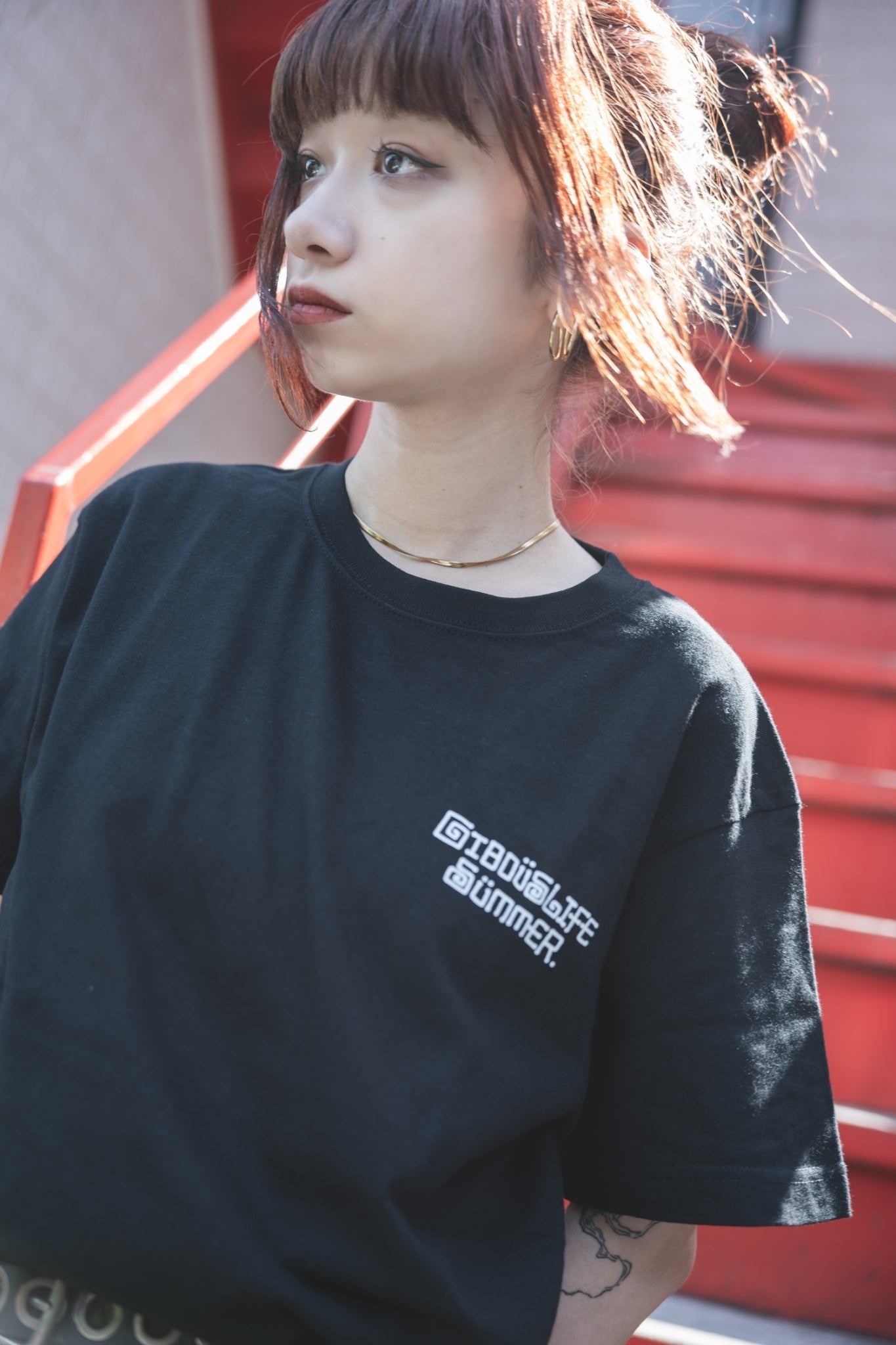 gibous onepoint summer logo tshirt black – gibous.official